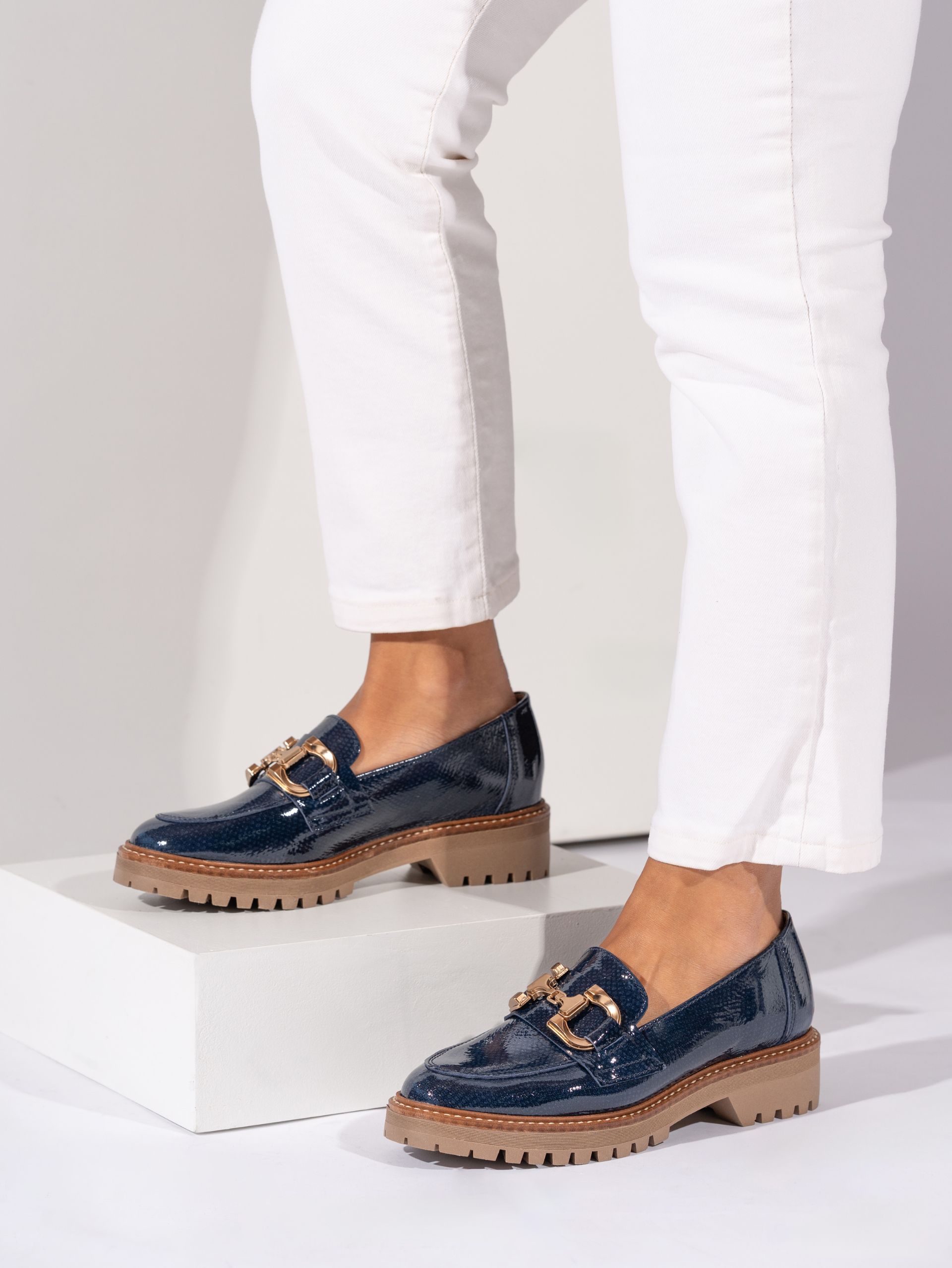 Navy Blue Loafers for Women Raquel95 - MLV Portuguese Shoes